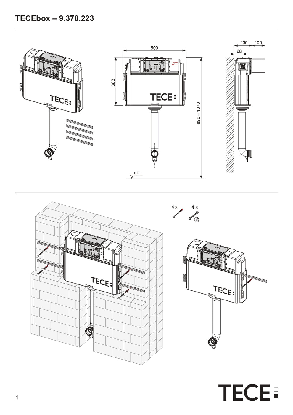 Tece Uni Concealed Cistern (FRONT) Art. 9370223 – BathHauz