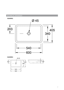 Villeroy & Boch "Loop & Friends" Under Counter Basin Art. 61630001 ...